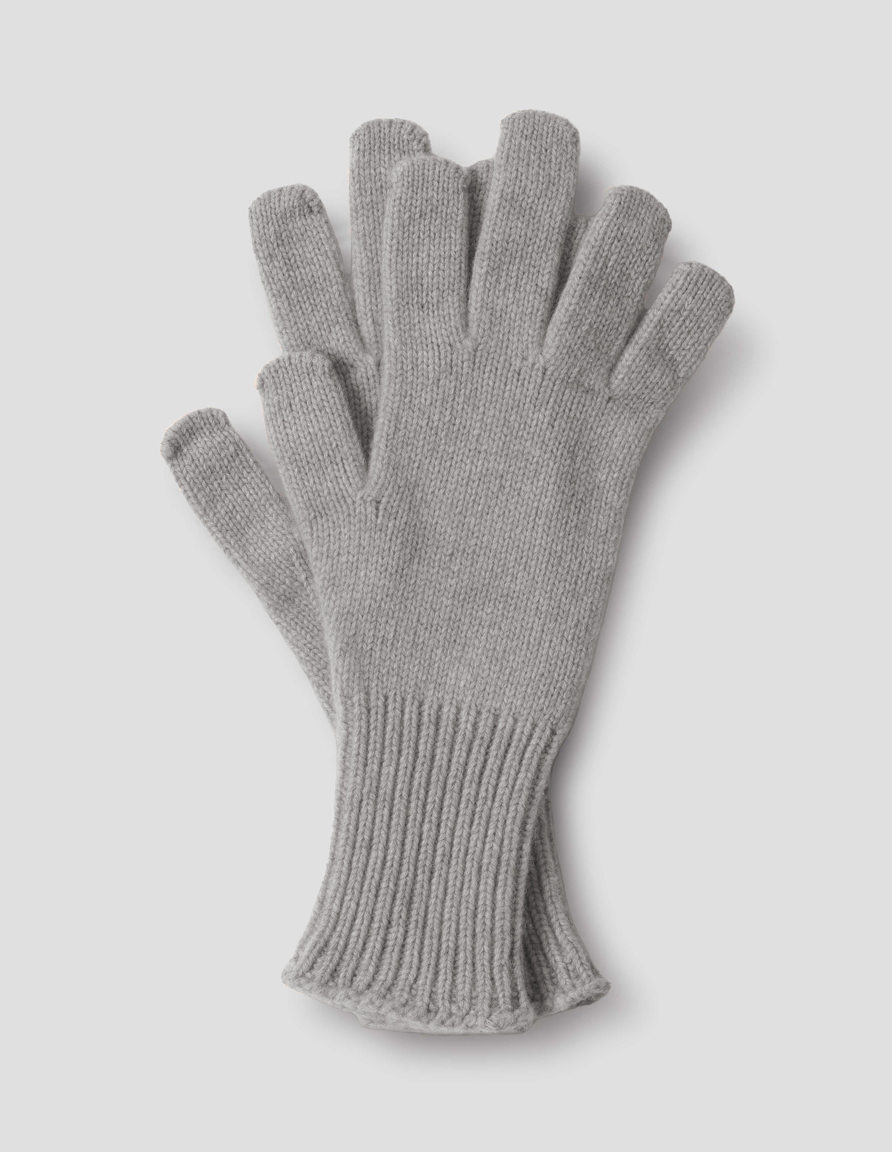 Grey melange cashmere Long Cuff Glove | Margaret Howell