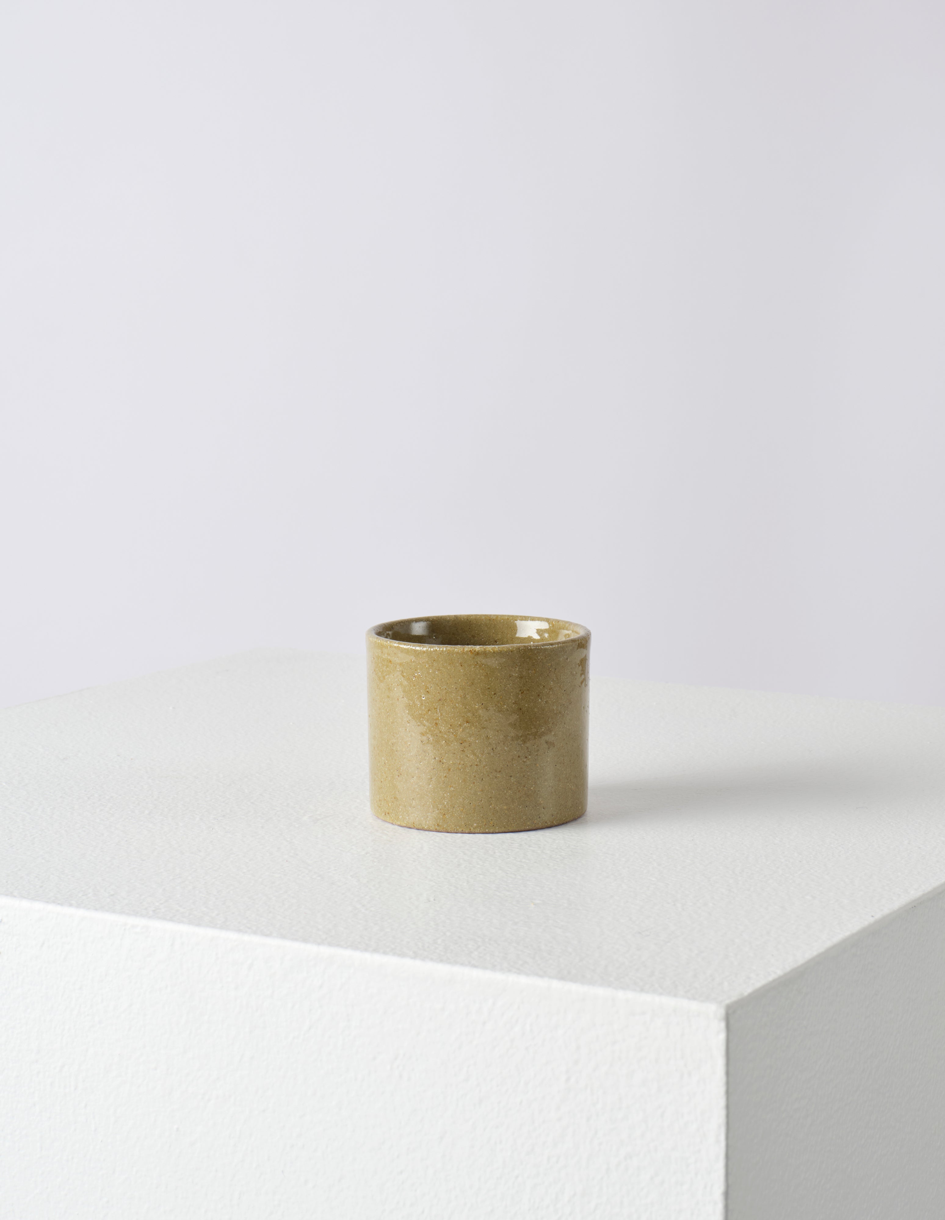 Transparent glazed green round pot | Ian McIntyre for Margaret Howell