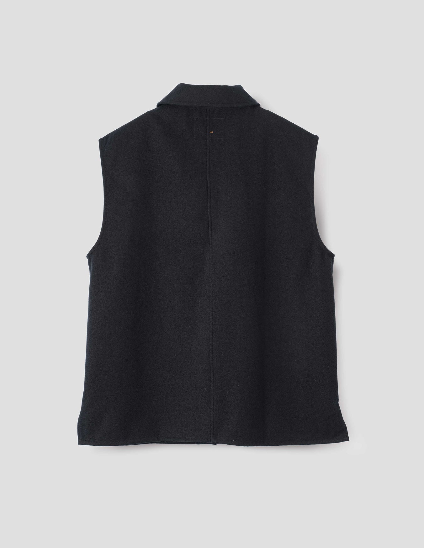 Black wool cotton drill Sleeveess Overshirt | MHL. by Margaret Howell