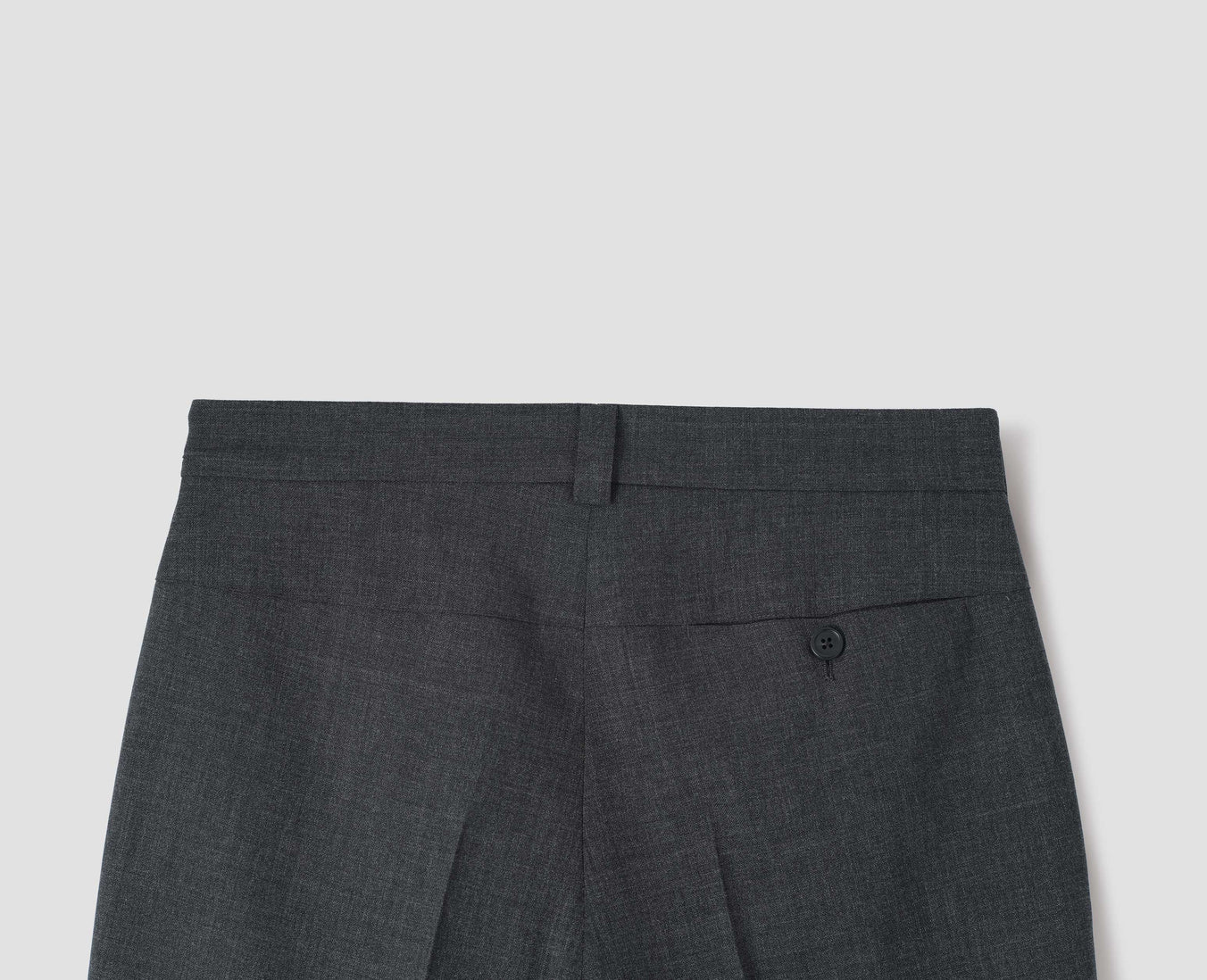 Charcoal crisp wool plainweave Back Yoke Trousers | Margaret Howell