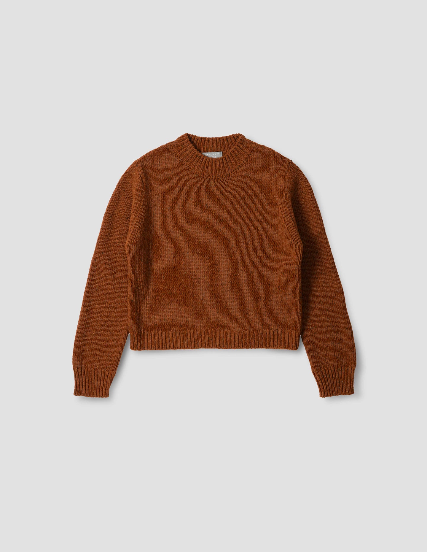Rust merino wool Donegal crew neck | Margaret Howell