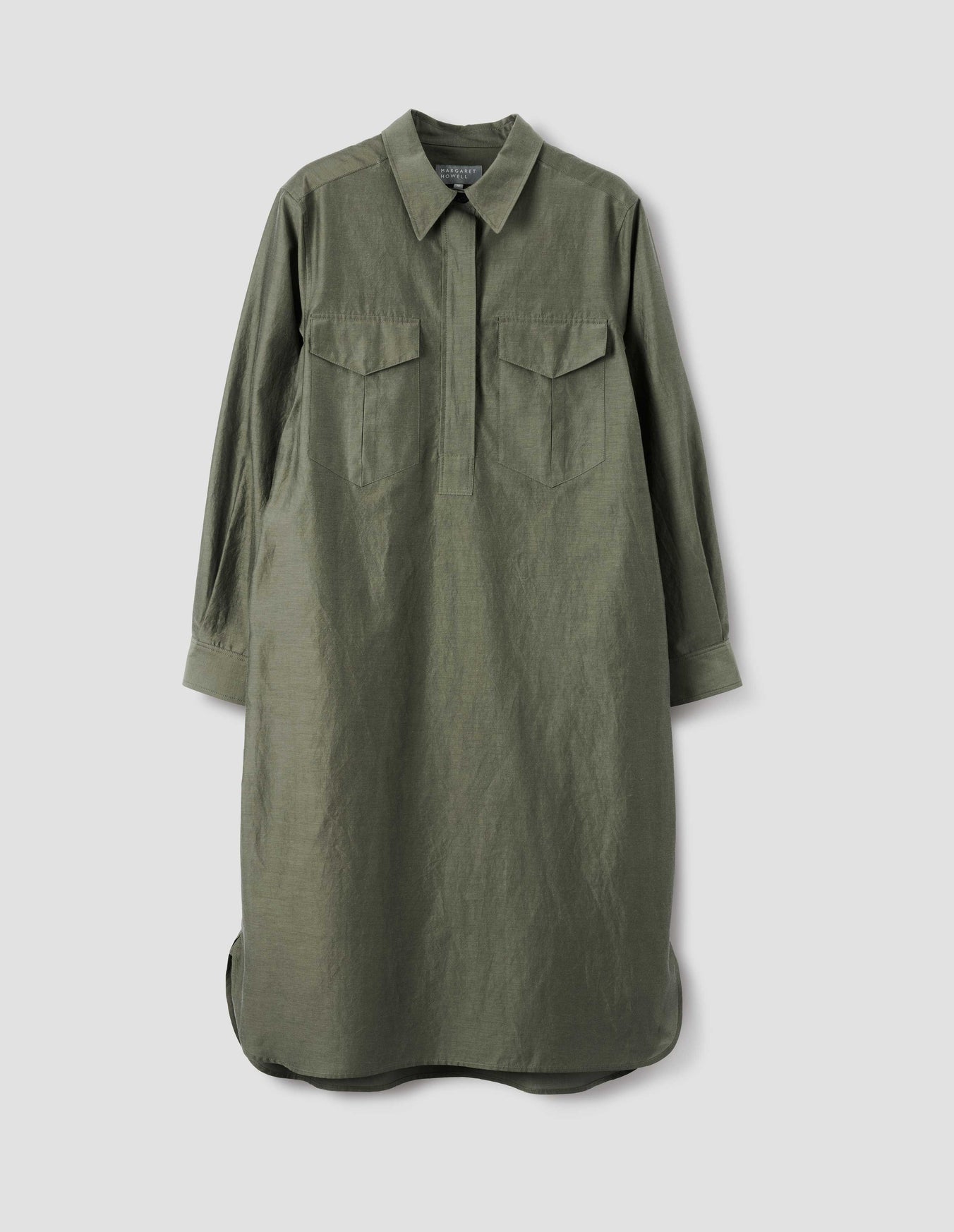 Bayleaf cotton silk double pocket dress | Margaret Howell