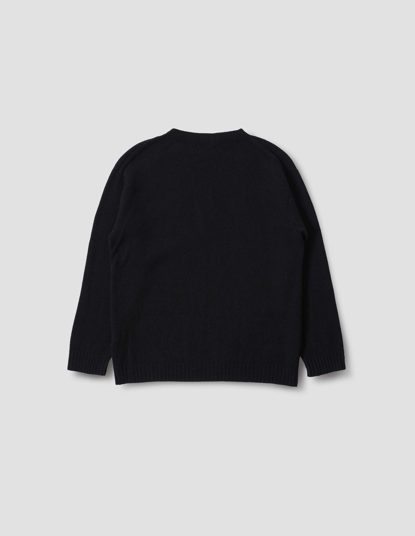 Merino cashmere seamless bed jumper in black | Margaret Howell