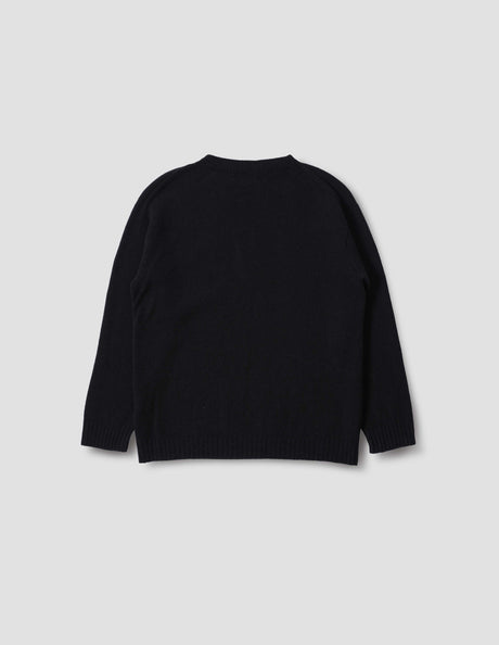 Merino cashmere seamless bed jumper in black | Margaret Howell