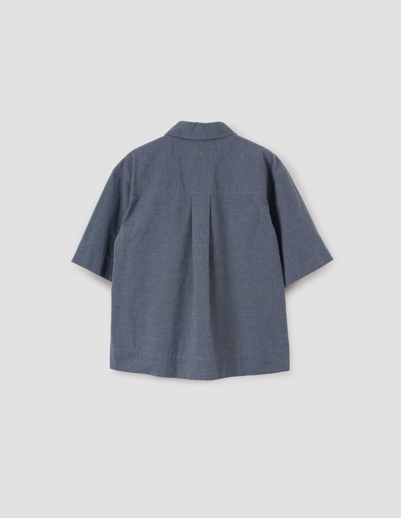 Uniform blue dry cotton end on end PJ Shirt | MHL. by Margaret Howell