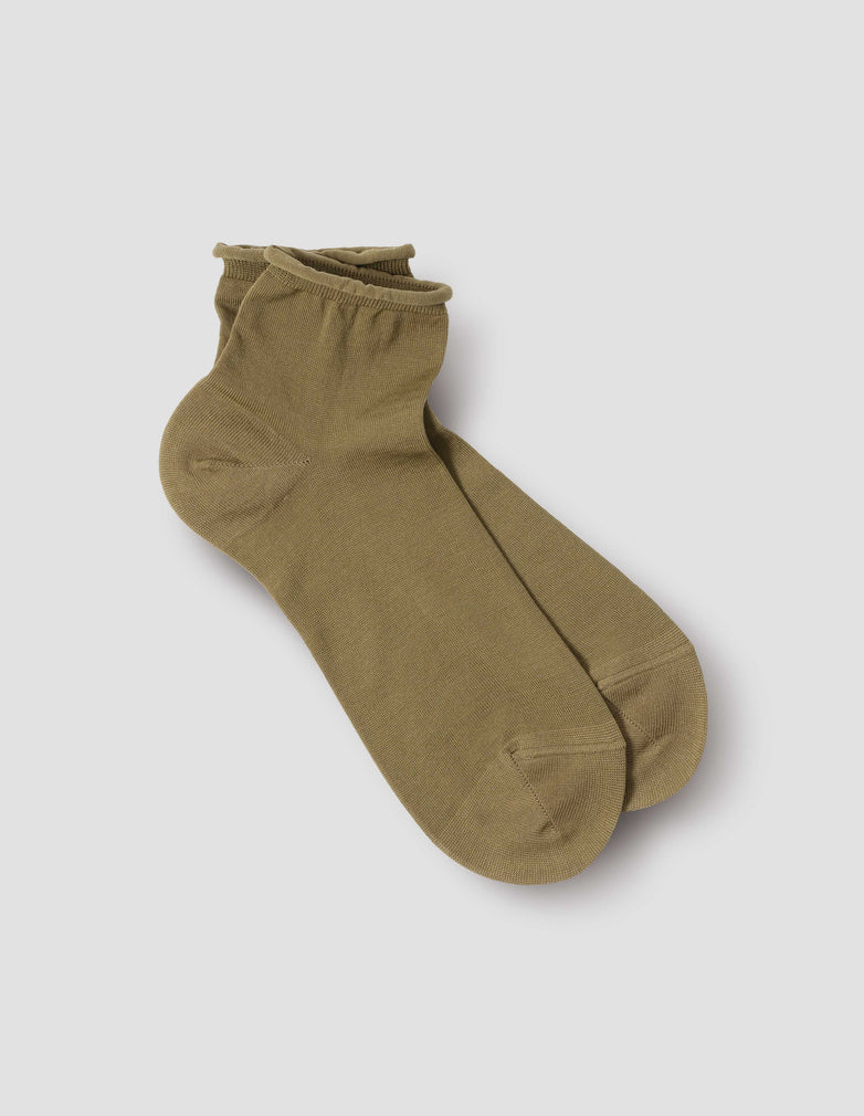 Khaki cotton Bobby Socks | Margaret Howell