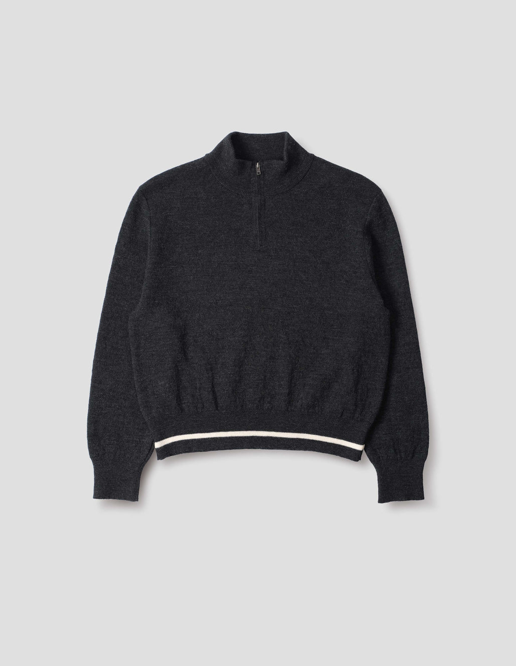 Charcoal wool cotton twist Half Zip Sweater | MHL. by Margaret Howell
